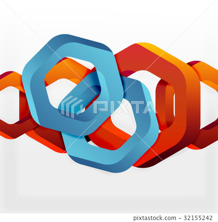 Overlapping hexagons design background - Stock Illustration [32155242 ...