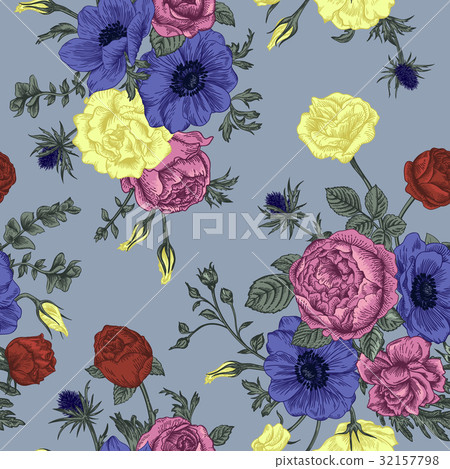 Seamless floral pattern. - Stock Illustration [32157798] - PIXTA