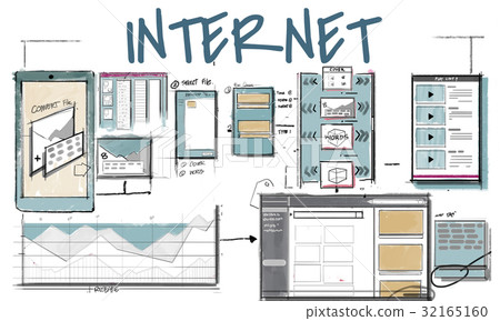 Web template layout draft sketch - Stock Illustration [32165160] - PIXTA
