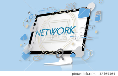 Database Network Settings System - Stock Illustration [32165364] - PIXTA