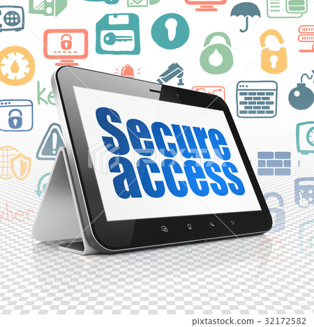 Security concept: Tablet Computer with Secure - Stock Illustration ...