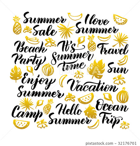 Summer Time Handwritten Lettering - Stock Illustration [32176701] - PIXTA