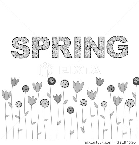 Hand drawn spring lettering - Stock Illustration [32194550] - PIXTA