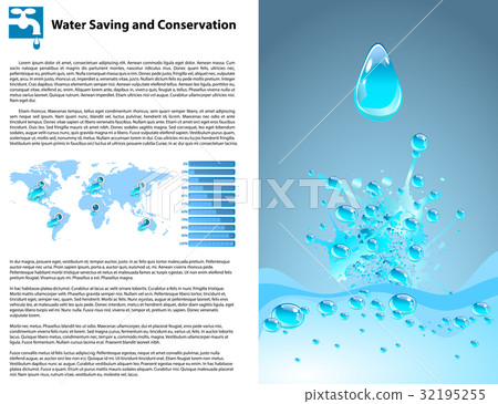 Water Saving and Conservation Template - Stock Illustration [32195255 ...