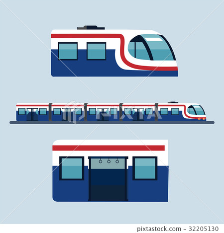 Sky train Station Flat Design Objects - Stock Illustration [32205130 ...