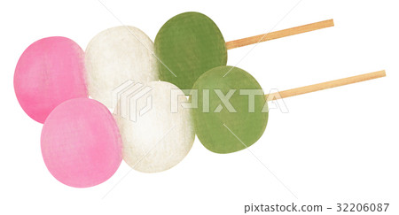 Hand-painted three-color dumpling - Stock Illustration [32206087] - PIXTA