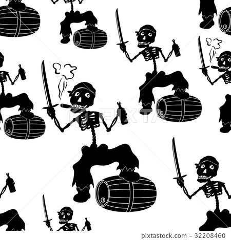 Jolly Roger Skeleton Seamless - Stock Illustration [32208460] - PIXTA