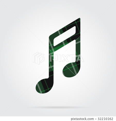 green, black tartan isolated icon - musical note - Stock Illustration ...
