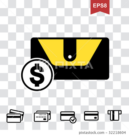 Wallet or Pocketbook Vector Icon - Stock Illustration [32218604] - PIXTA