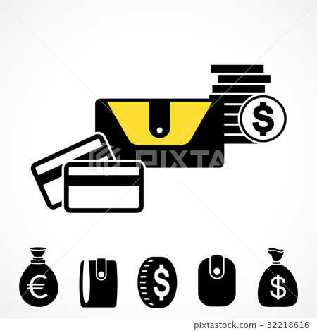 Wallet or Pocketbook Vector Icon - Stock Illustration [32218616] - PIXTA