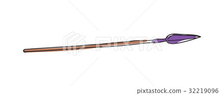 African hunter spear hand drawn icon - Stock Illustration [32219096 ...