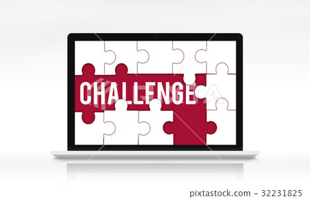 Challenge Competition word puzzle pieces - Stock Illustration [32231825 ...