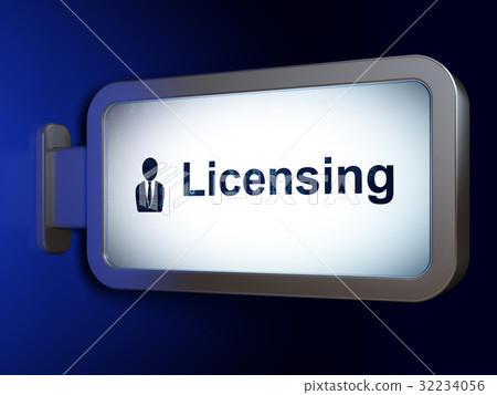 Law concept: Licensing and Business Man on - Stock Illustration ...