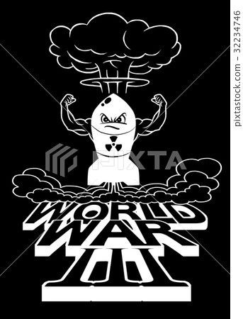 Cartoon atomic bomb and atomic mushroom cloud,WW3 - Stock Illustration ...