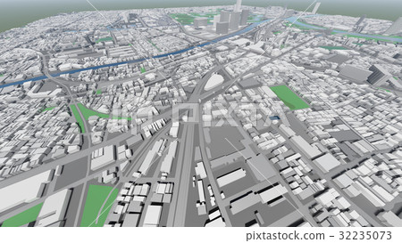 Osaka model city scenery - Stock Illustration [32235073] - PIXTA