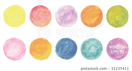Water color round background material - Stock Illustration [32235411 ...