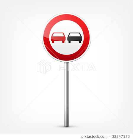 Road red signs collection isolated on white - Stock Illustration ...
