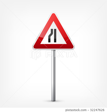 Road red signs collection isolated on white - Stock Illustration ...