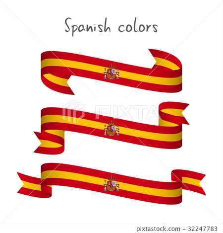 Set of three ribbons with the Spanish colors - Stock Illustration ...