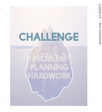 Problem Planning Hard Work Achievement Iceberg... - Stock Illustration ...