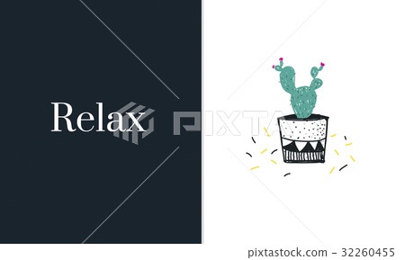 Cactus House Plants Nature Relax Concept - Stock Illustration [32260455 ...