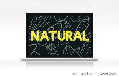 Healthy vegetable icon on computer laptop screen - Stock Illustration ...