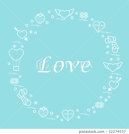 vector with different romantic symbols arrange - Stock Illustration ...