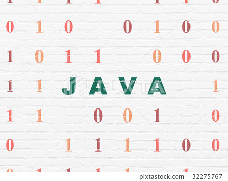 Software concept: Java on wall background - Stock Illustration ...