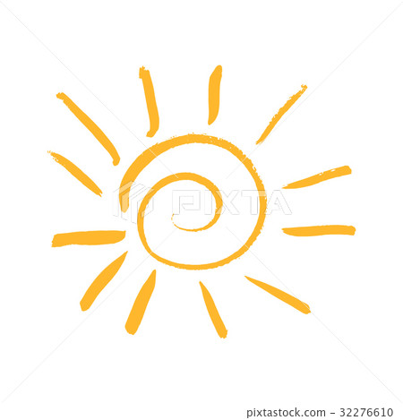 Sun Ink illustration. Modern brush calligraphy. - Stock Illustration ...