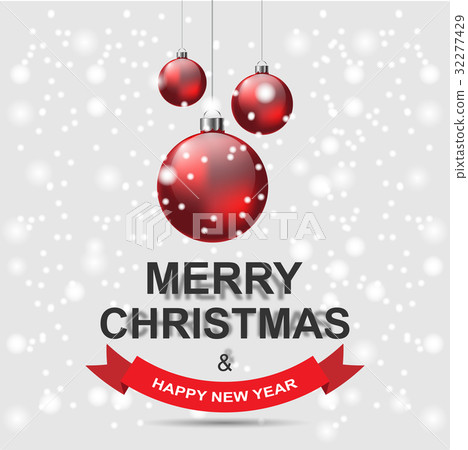 Merry Christmas Greeting Card. Christmas Ball. - Stock Illustration ...