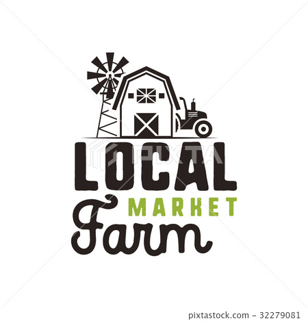 Local farm market logo design and label template - Stock Illustration ...