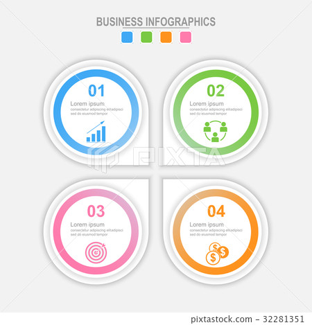 Four options infographic, template design vector - Stock Illustration ...