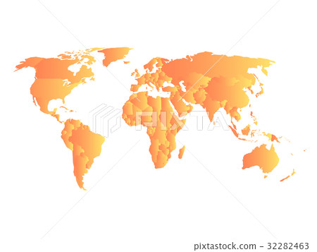 Orange political map of World - Stock Illustration [32282463] - PIXTA