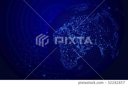 World map point, line glow - Stock Illustration [32282857] - PIXTA