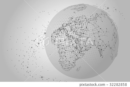 World map point, line glow-插圖素材 [32282858] - PIXTA圖庫