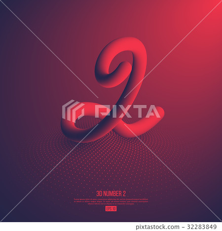 3d abstract hand drawn number 2. - Stock Illustration [32283849] - PIXTA