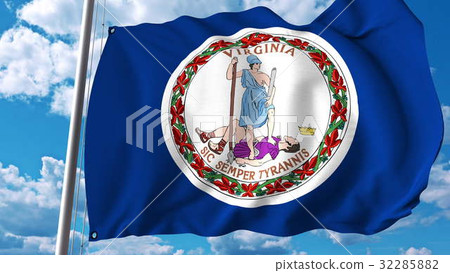 Waving flag of Virginia. 3D rendering - Stock Illustration [32285882 ...