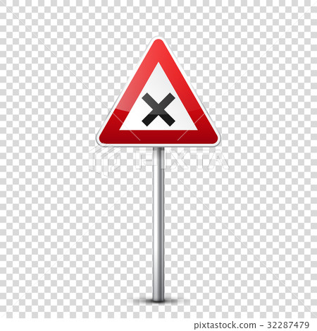 Road red signs collection isolated on transparent - Stock Illustration ...
