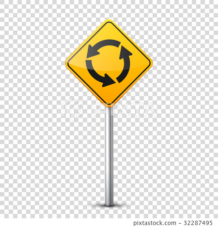 Road yellow signs collection isolated on - Stock Illustration [32287495 ...