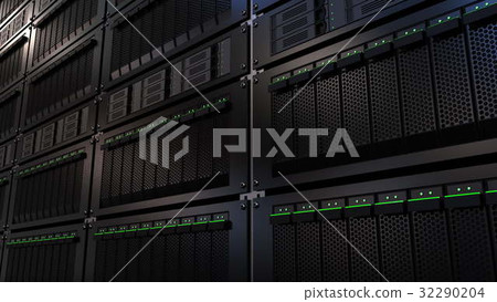 Server racks. Cloud storage technology or modern - Stock Illustration ...