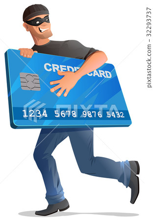 Man robber runs with credit card - Stock Illustration [32293737] - PIXTA