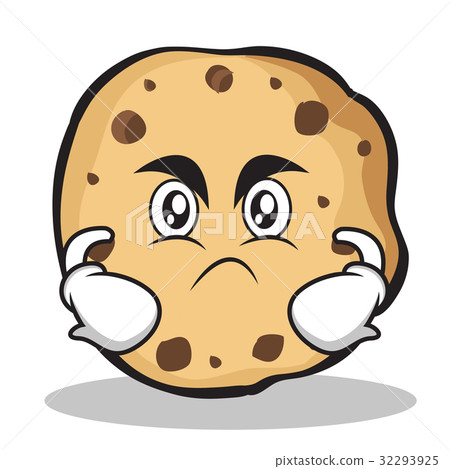 Angry face sweet cookies character cartoon - Stock Illustration ...