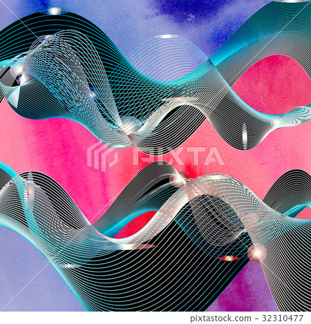 Graphic abstract light waves - Stock Illustration [32310477] - PIXTA