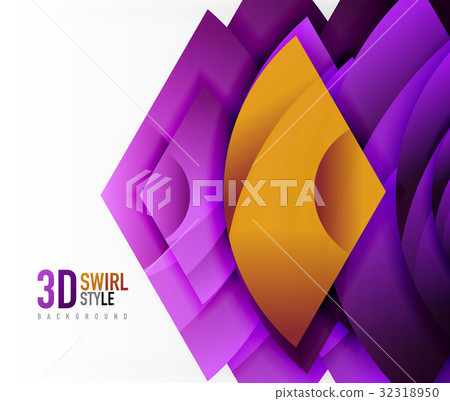 Swirl and wave 3d effect objects, abstract - Stock Illustration ...