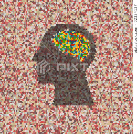 Human head shape with triangle seamless pattern - Stock Illustration ...