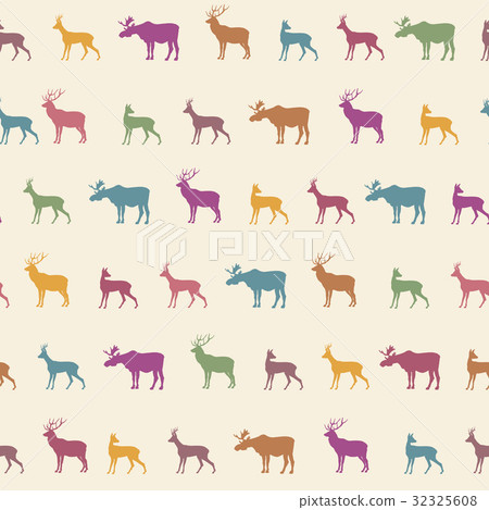 Animal silhouette tile pattern Wildlife background - Stock Illustration ...