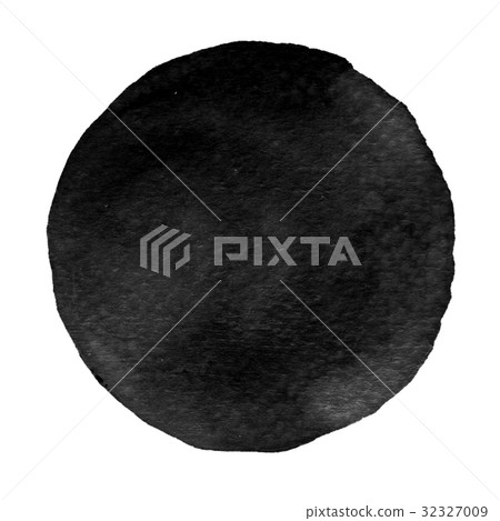 Black watercolor circle. Watercolour stain - Stock Illustration ...