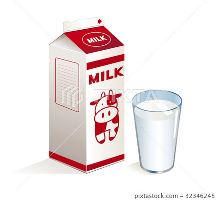 Milk English notation red pack B (yellow white)... - Stock Illustration ...