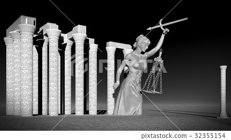 Broken lady of justice 3d rendering - Stock Illustration [32355154] - PIXTA