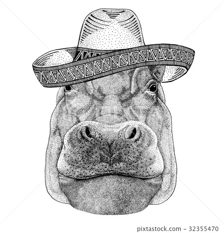 Hippo, Hippopotamus, behemoth, river-horse Wild - Stock Illustration ...